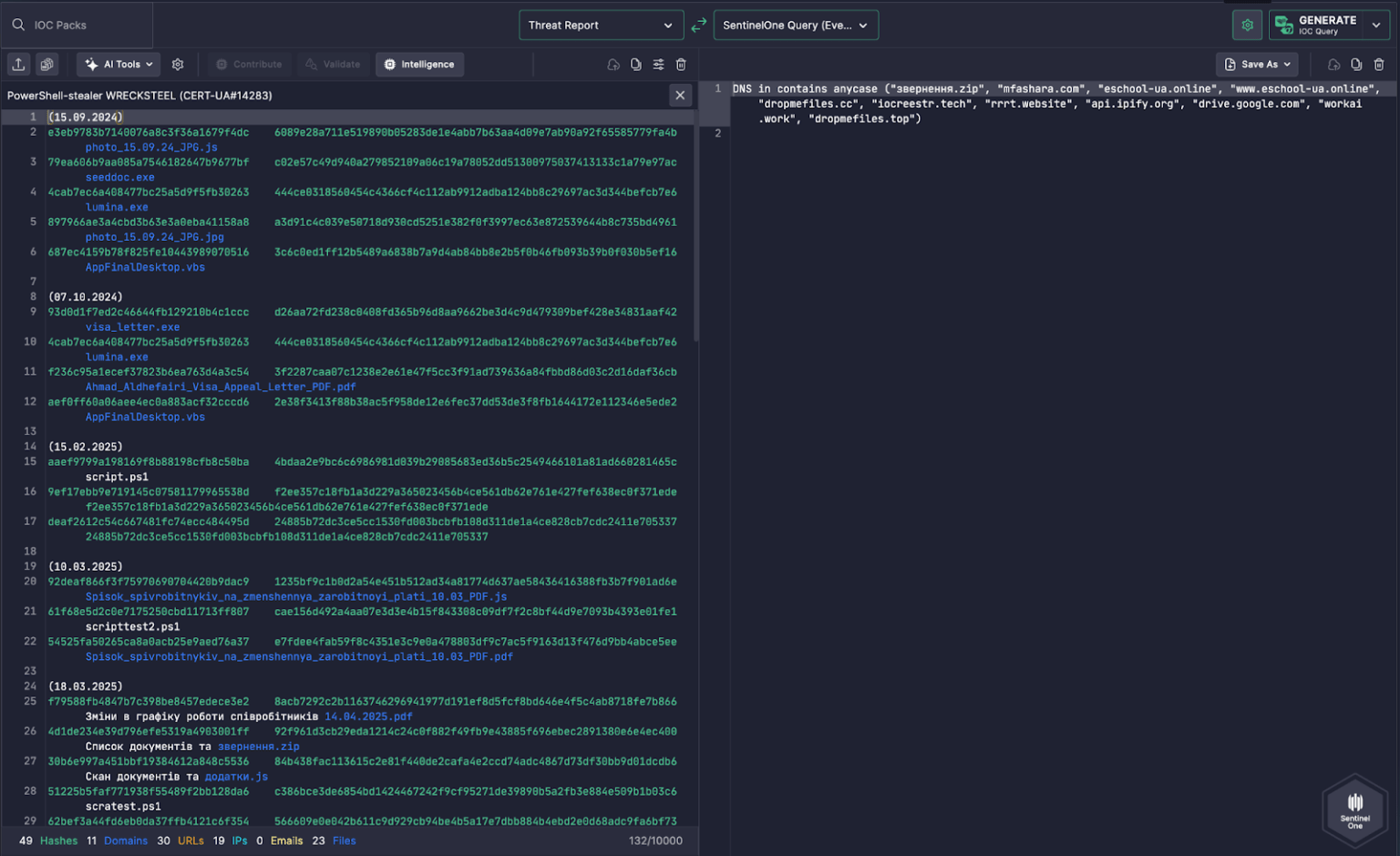 AI-Generated SentinelOne DNS Query for WRECKSTEEL Detection | SOC Prime