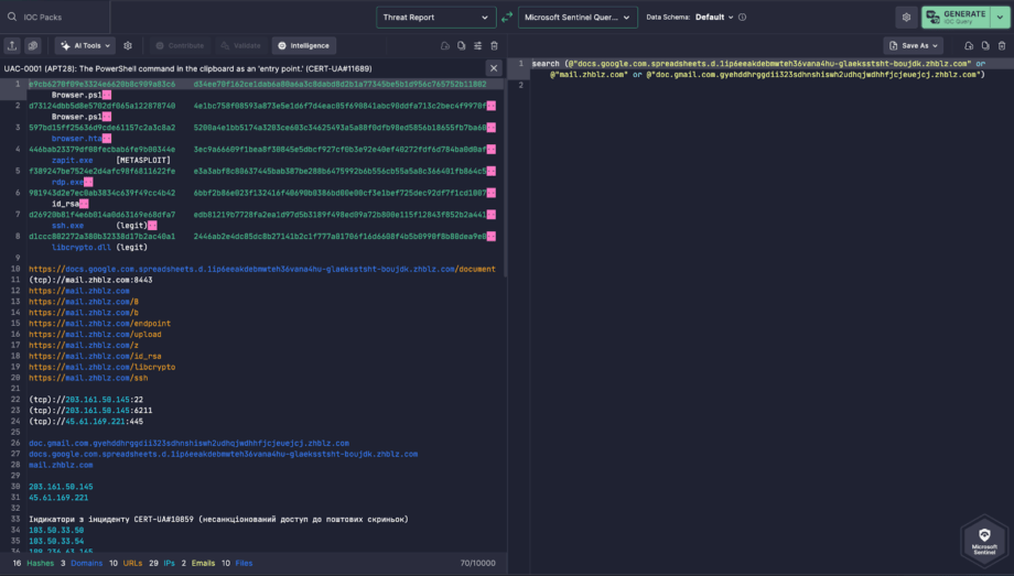IOC Query Generation for Microsoft Sentinel in Uncoder AI | SOC Prime