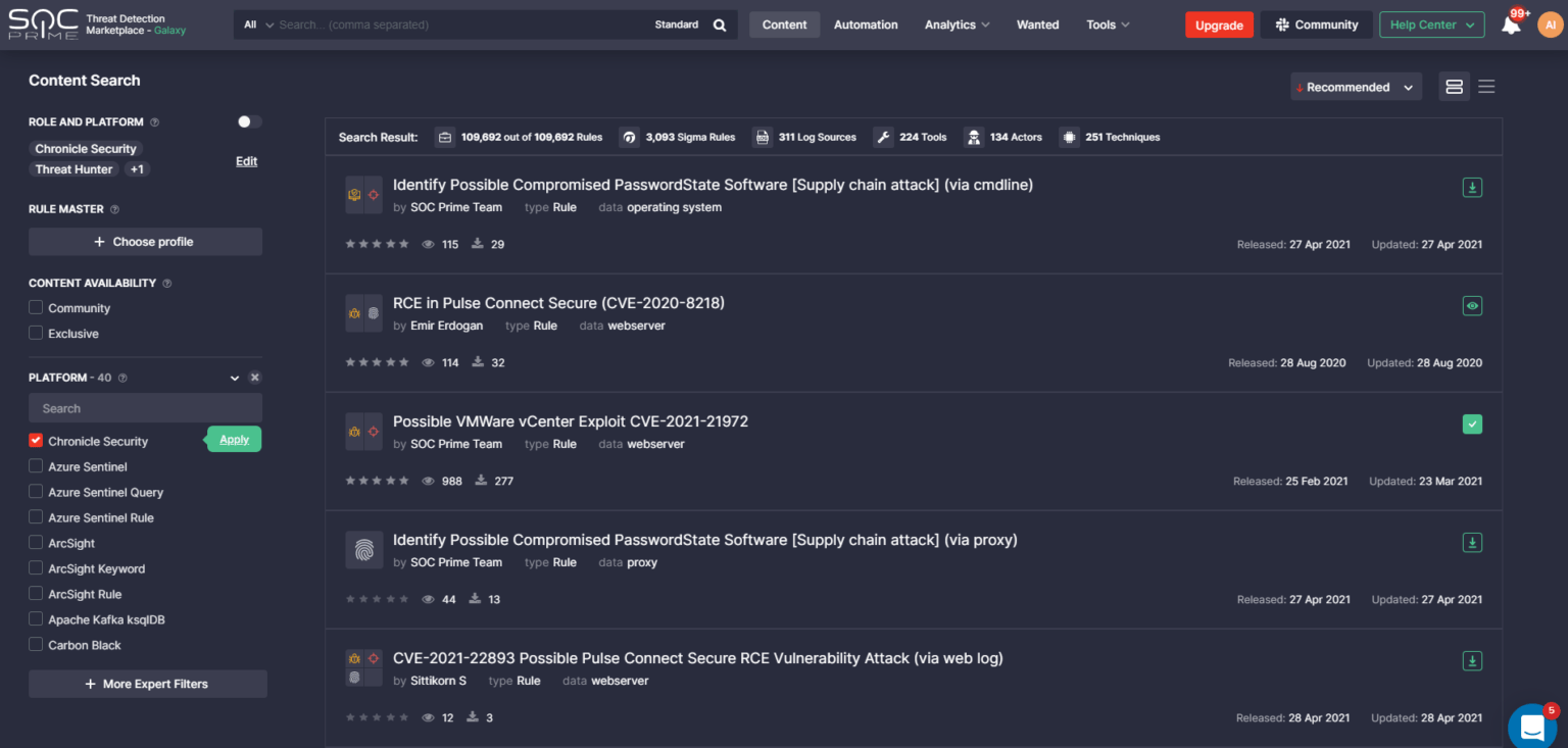 Boost Your Google Chronicle Platform with SOC Prime Detection Rules ... Boost Your Google Chronicle Platform with SOC Prime Detection Rules ...