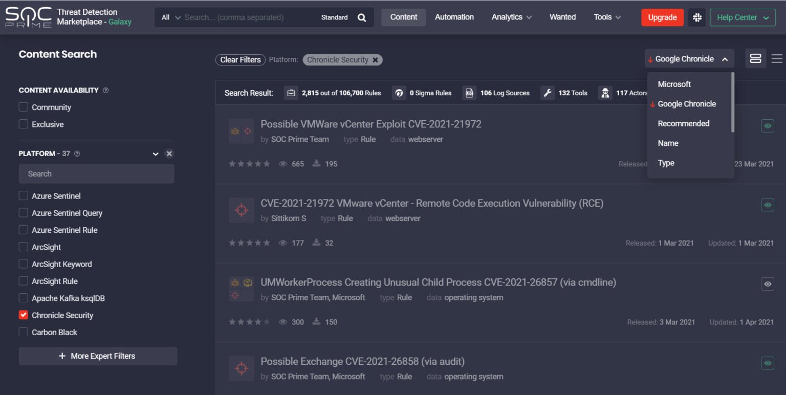 Boost Your Google Chronicle Platform with SOC Prime Detection Rules ... Boost Your Google Chronicle Platform with SOC Prime Detection Rules ...